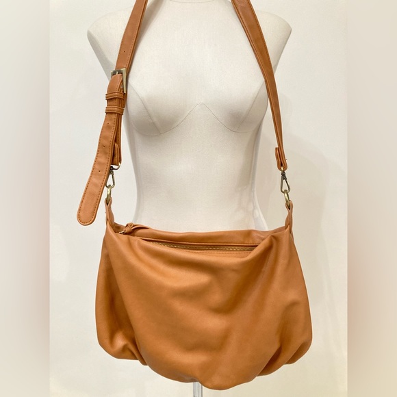 Joy Susan | Bags | Joy Susan Tan Brown Faux Leather Slouch Crossbody ...